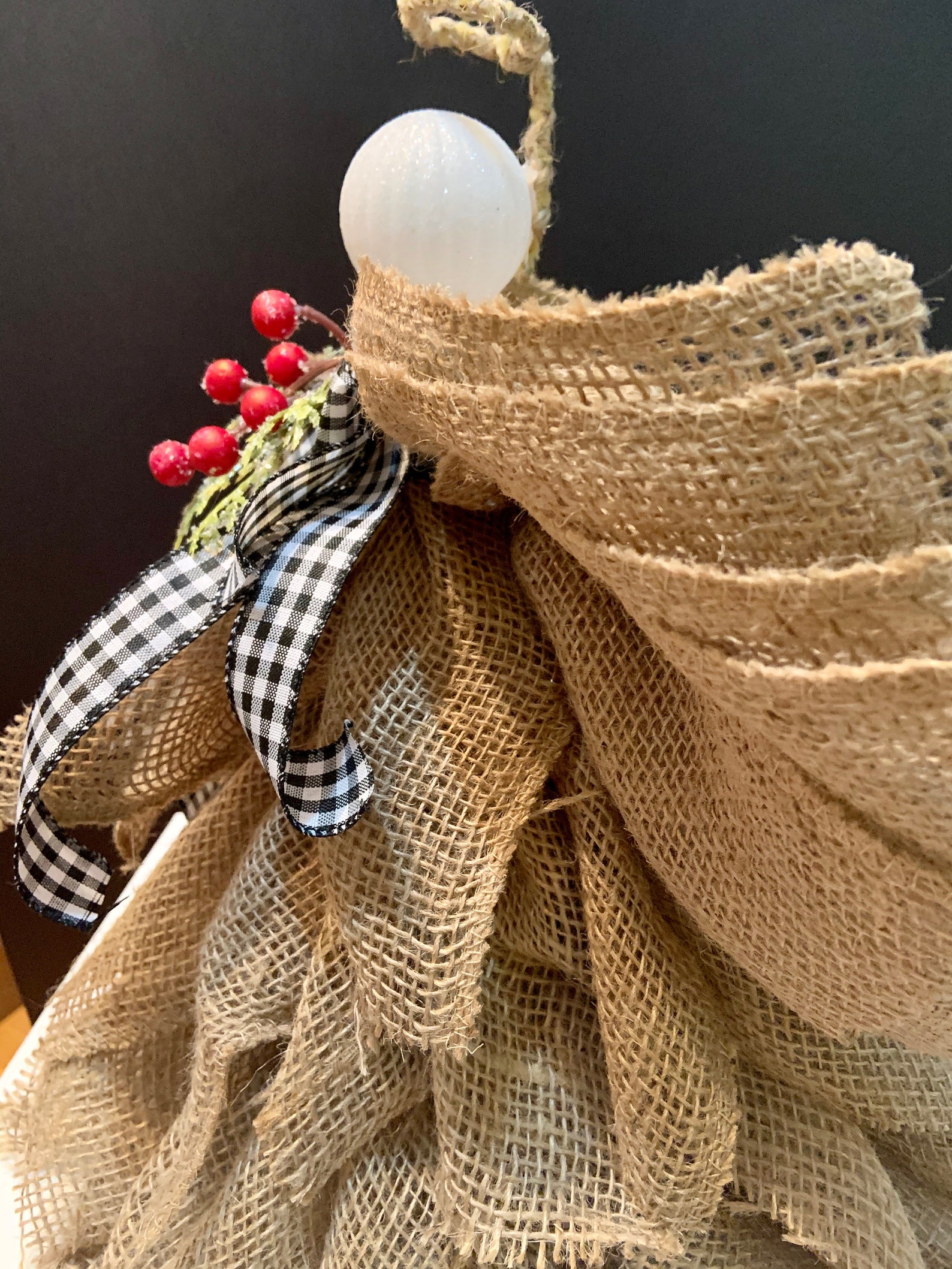 Rustic Farmhouse Angel Tree Topper. Christmas Table Top Angel. | Etsy