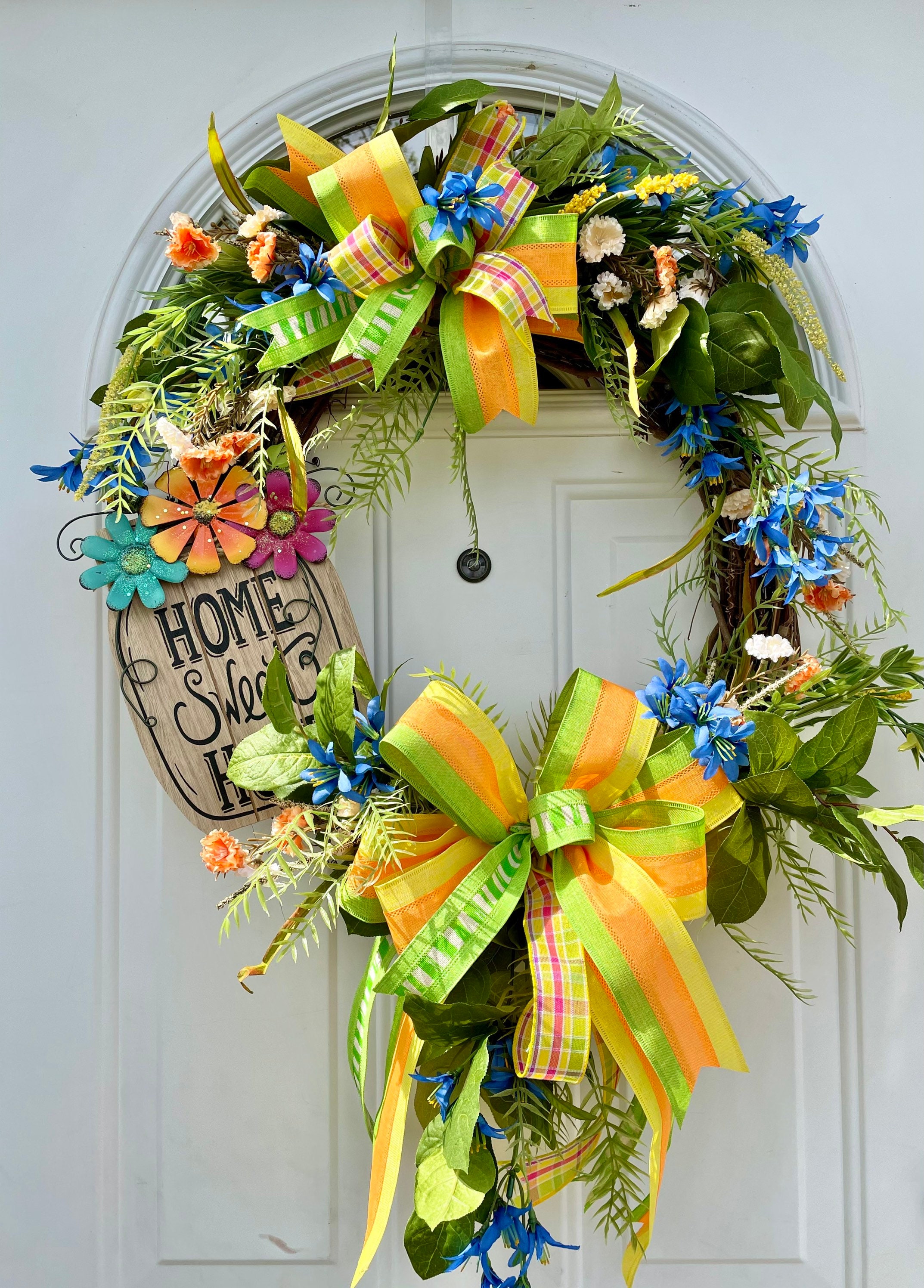 Everyday Wreath for Front Door Home Sweet Home Wreath Home Décor Home ...