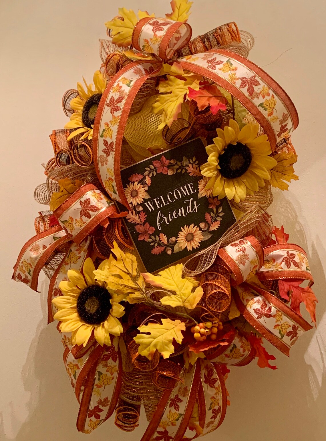 Fall Welcome Swag for Front Door. Fall Swag. Welcome Swag. | Etsy