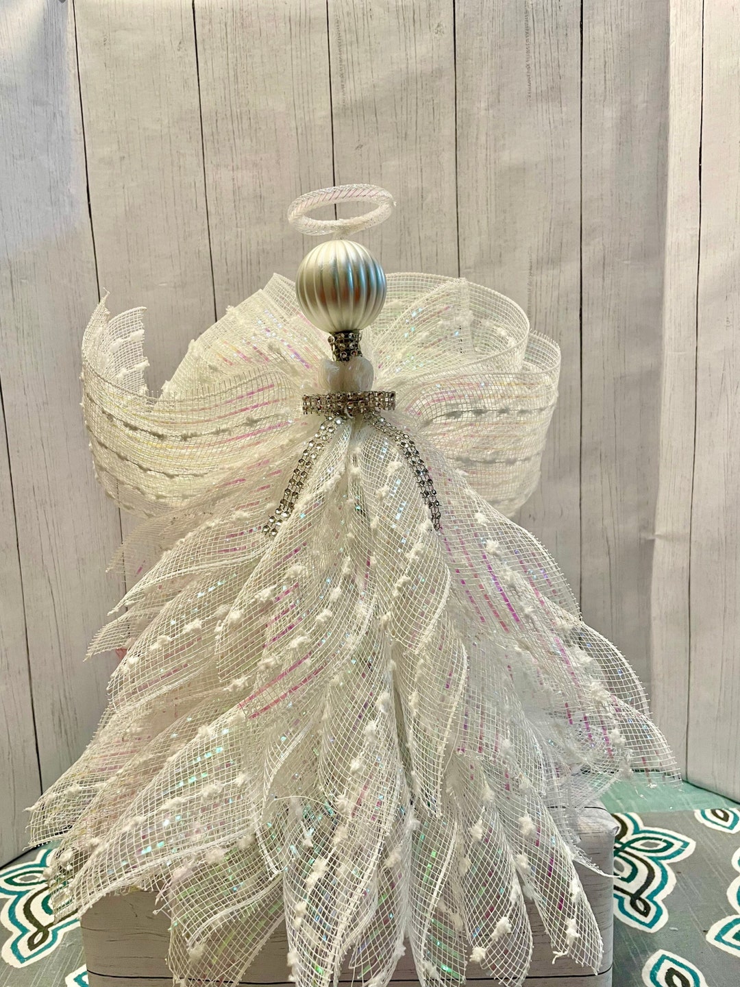 Christmas Angel Tree Topper. Tabletop Angel. Christmas Decorations ...