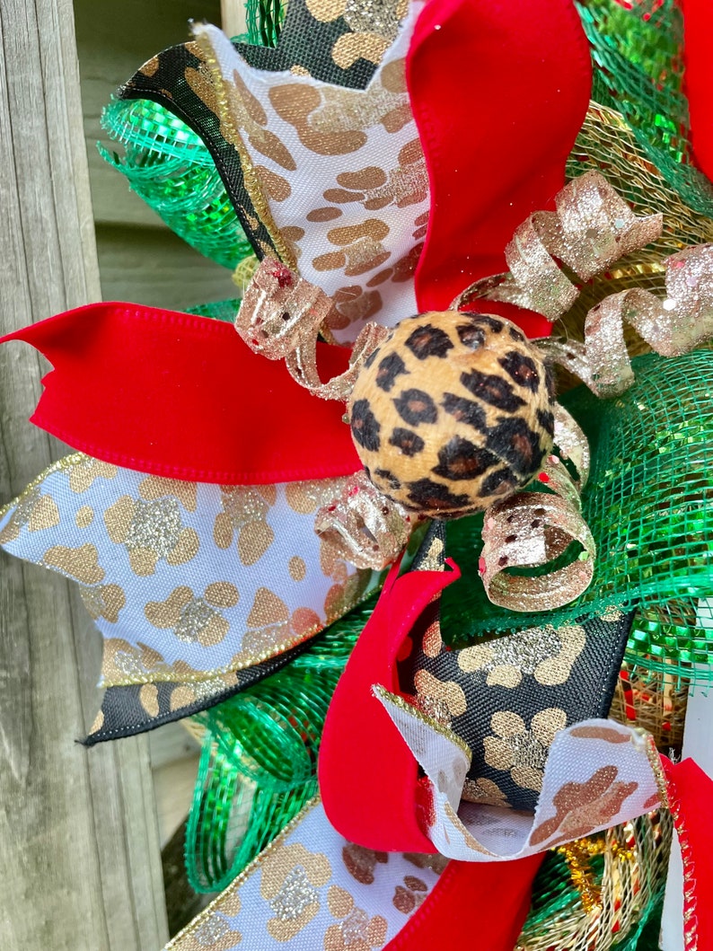 Merry Christmas Swag. Leopard Print Christmas Swag. | Etsy