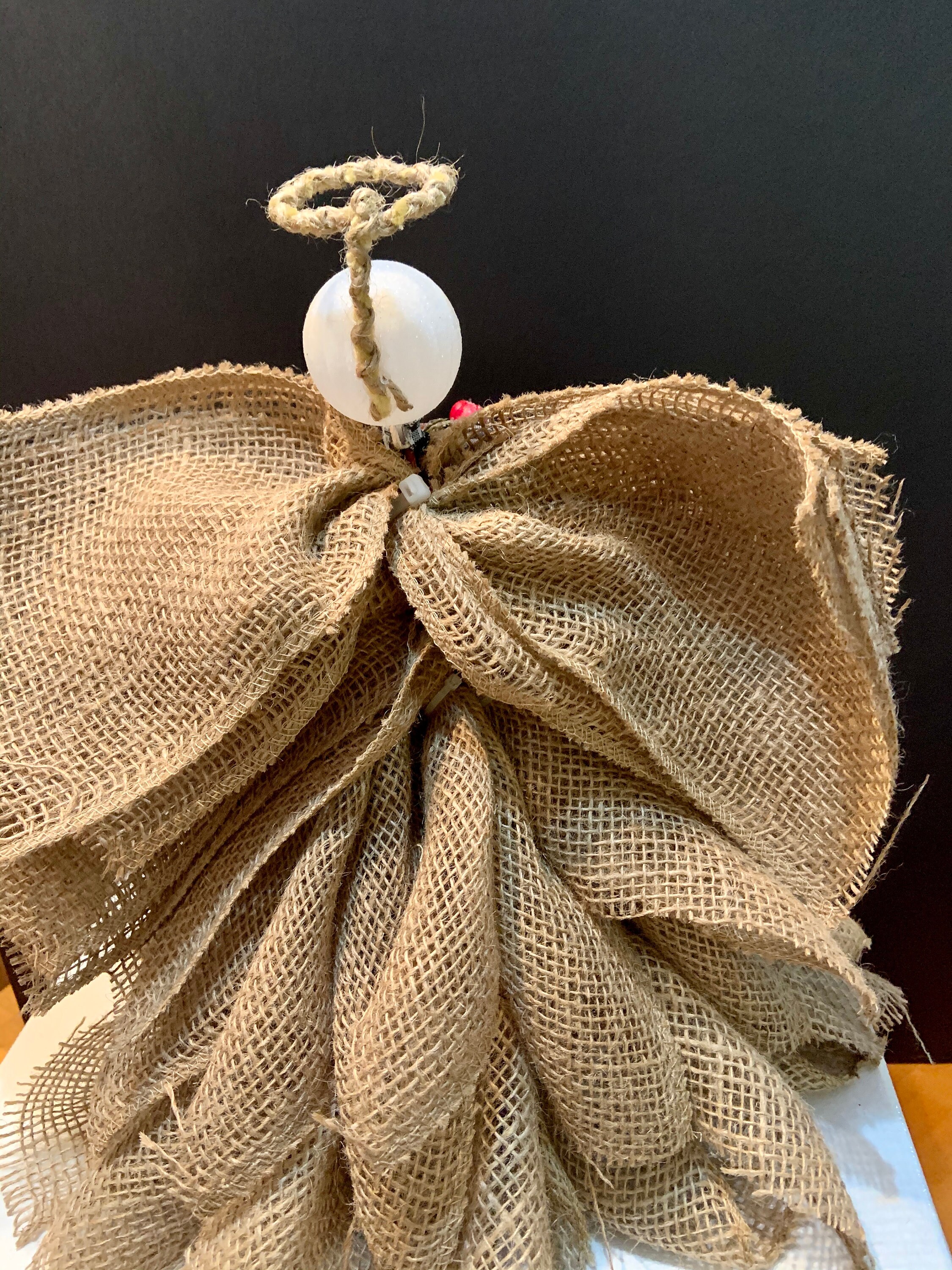 Rustic Farmhouse Angel Tree Topper. Christmas Table Top Angel. | Etsy