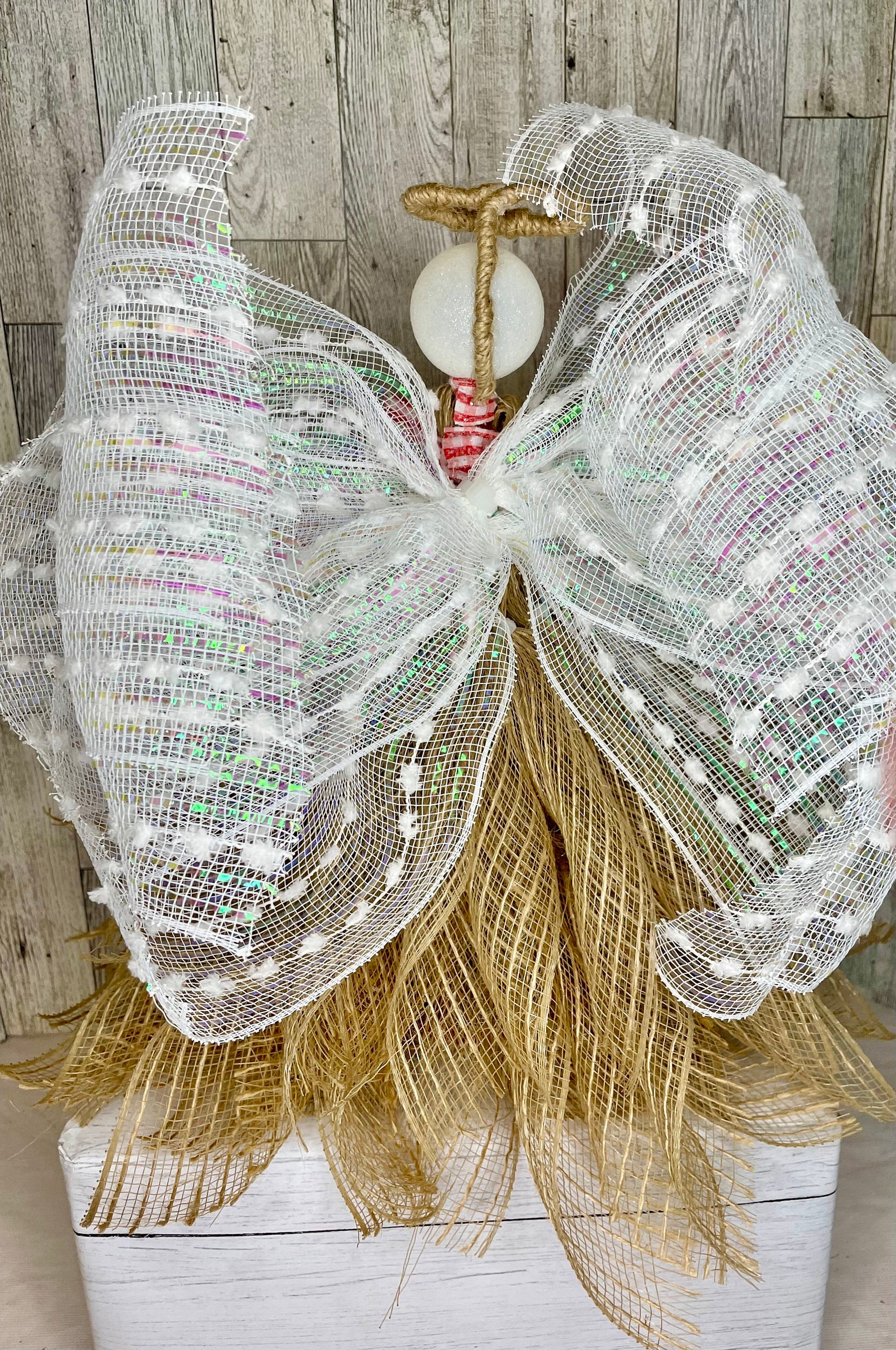 Rustic Christmas Angel Tree Topper. Table Top Angel. Everyday - Etsy