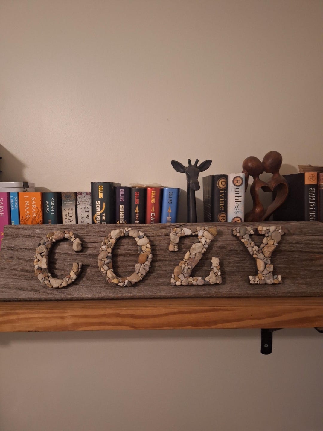Cozy River Rock Barn Board Sign - Etsy