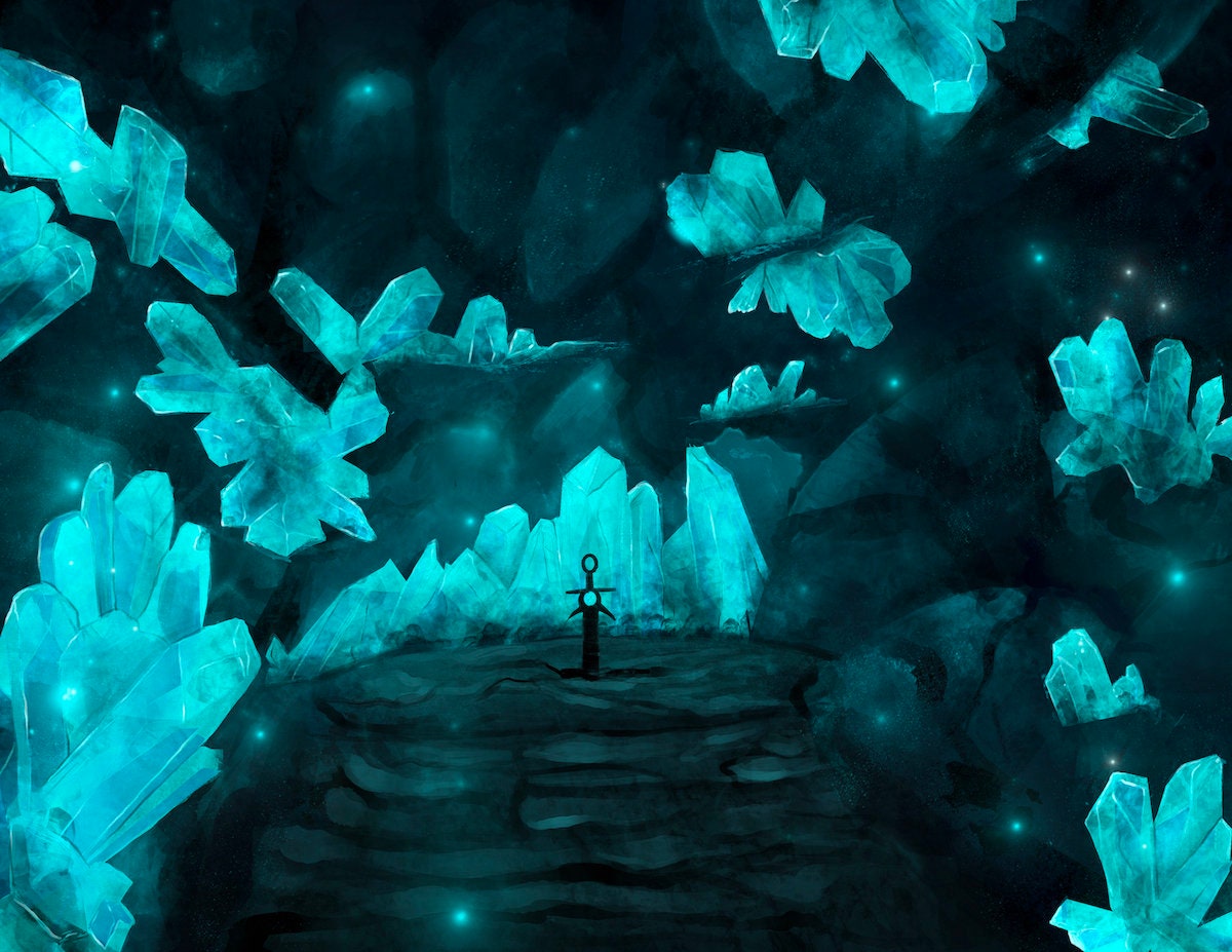 Crystal Cave Poster - Digital Art - Fantasy - - Etsy