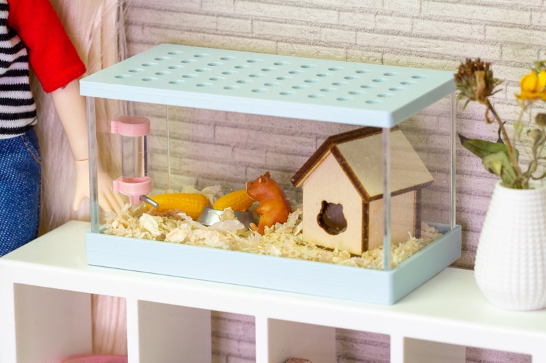 Miniature Hamster Cage | 1/6 1/4 | Dollhouse Accessories | Dollhouse ...