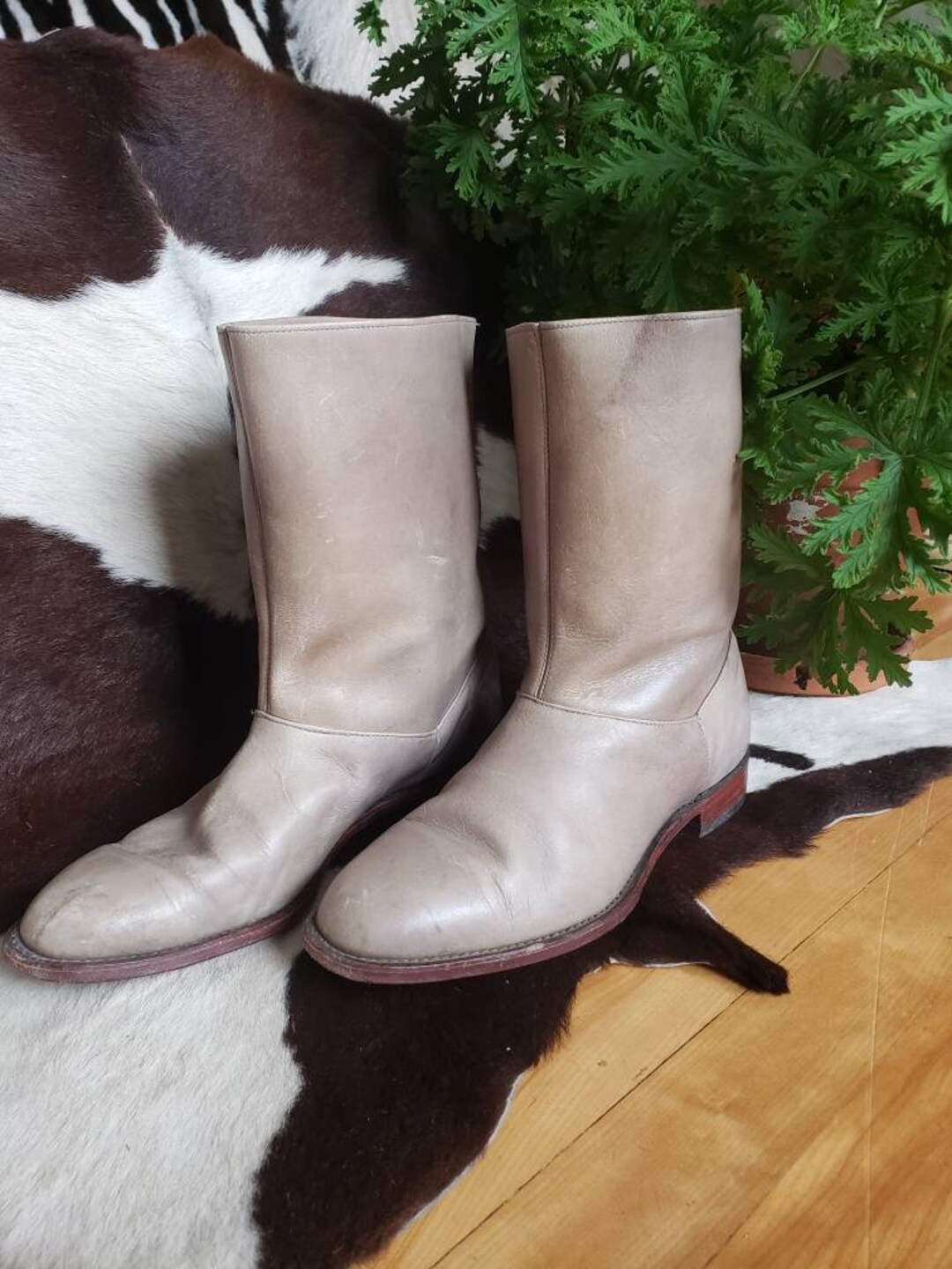 BOULET Sand Colored Leather Desert Cowboy Boots - Etsy