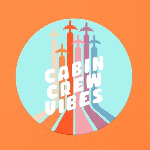 Flight Attendant Stickers Cabin Crew Stickers Matte Vinyl - Etsy
