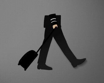 Black Flight Attendant Sticker Someflystuff | Etsy