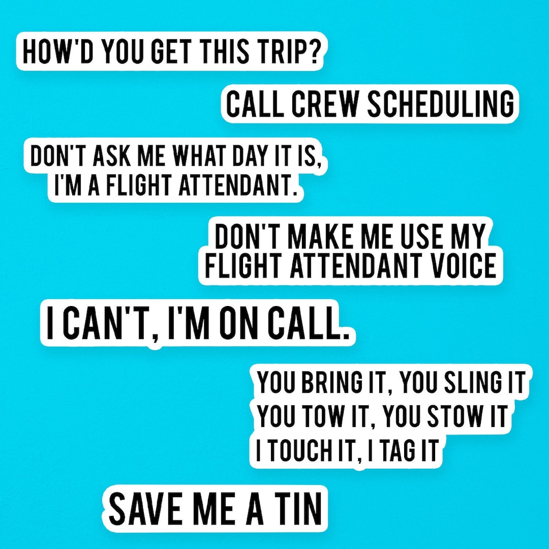 Flight Attendant Funny Stickers | Cabin Crew Gifts | Someflystuff - Etsy
