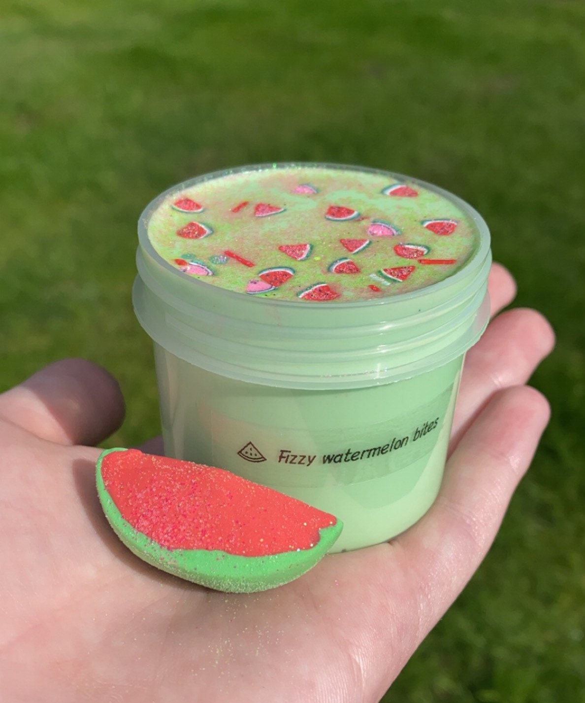 Fizzy watermelon bites diy clay scented slime uk seller | Etsy