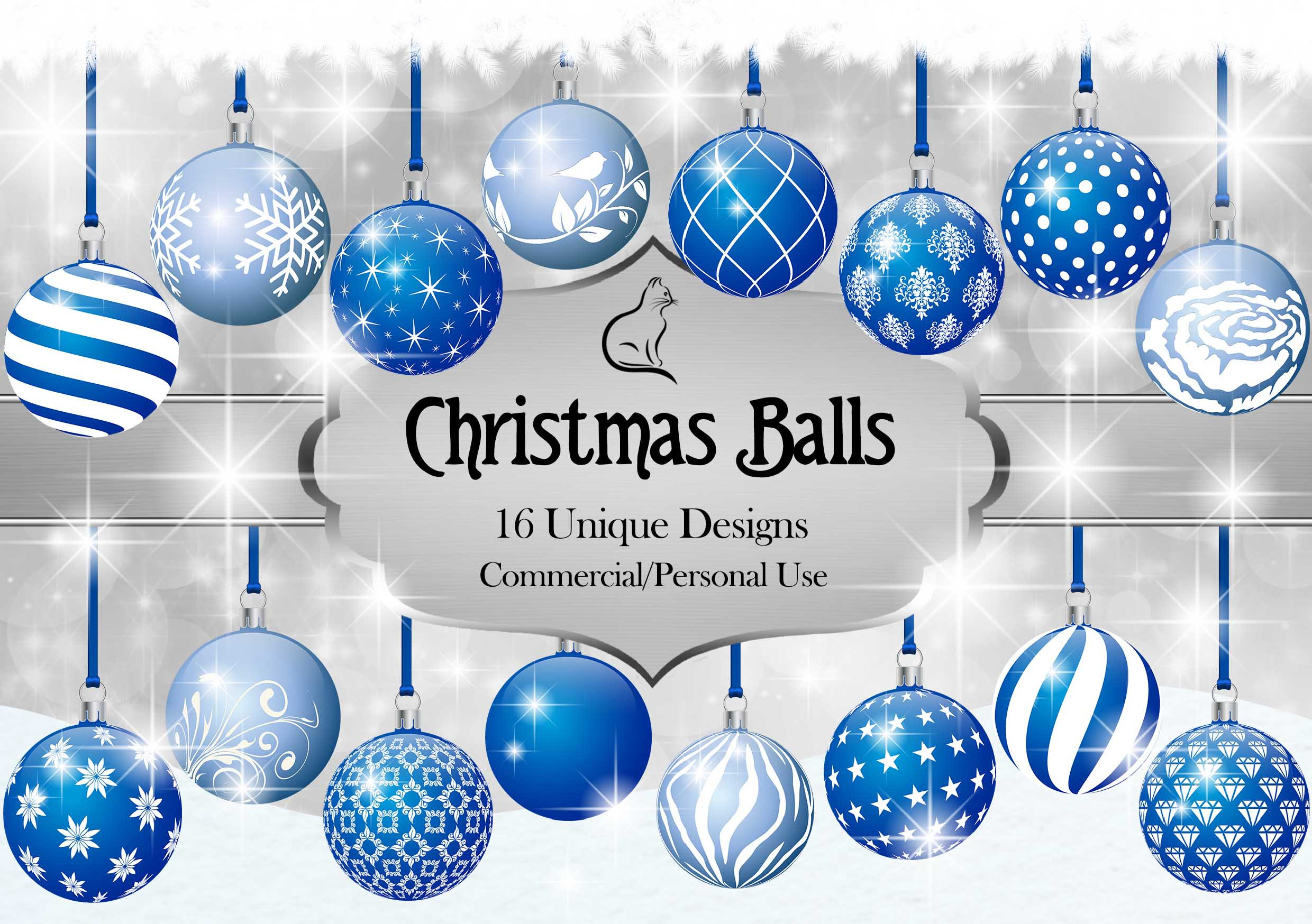 Blue Christmas Ornament Clipart