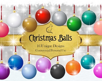 Christmas Baubles Clipart, Digital Art, Blue Christmas Balls, Christmas ...