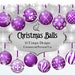 Christmas Baubles Clipart, Digital Art, Purple Christmas Balls ...