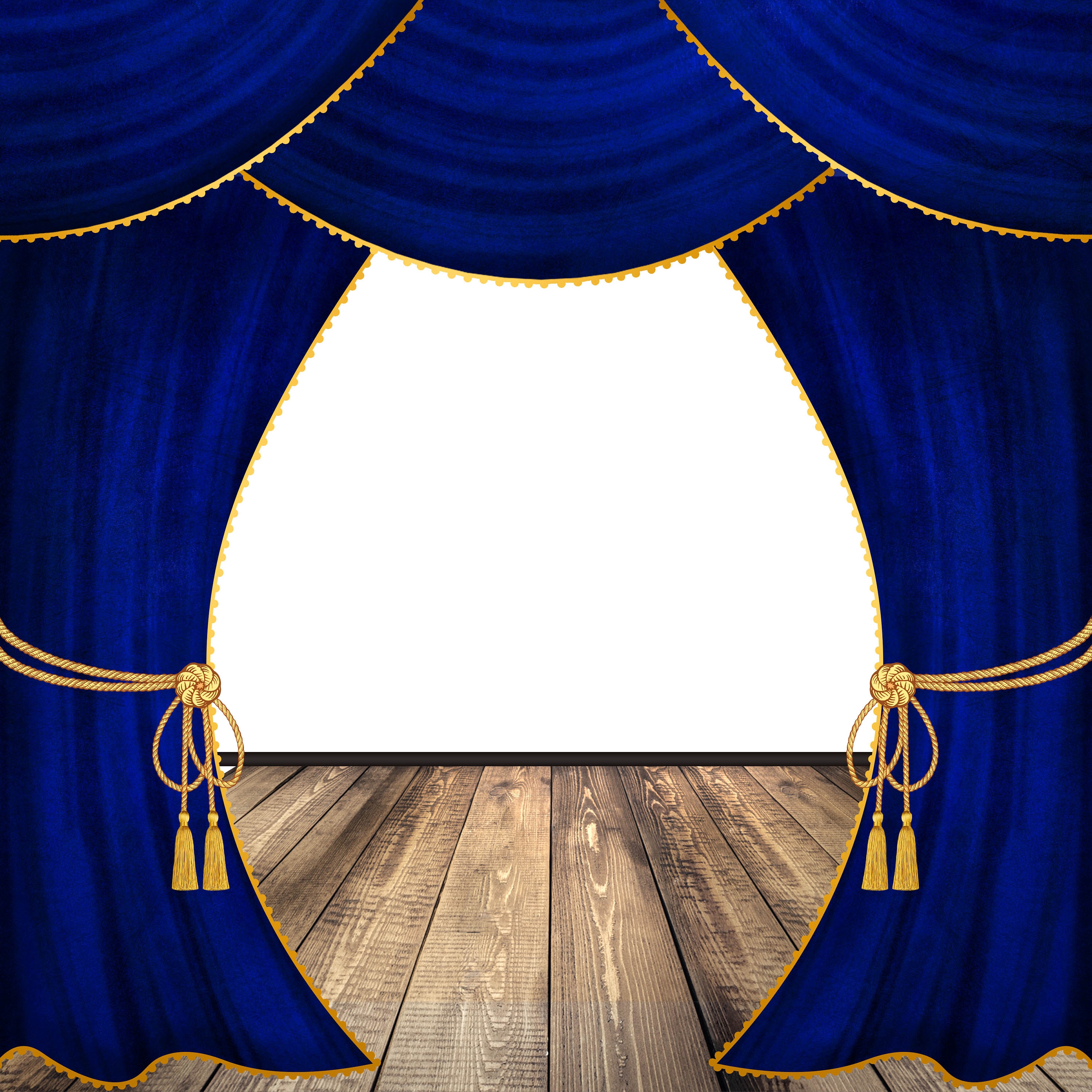 Blue Stage Curtains Background