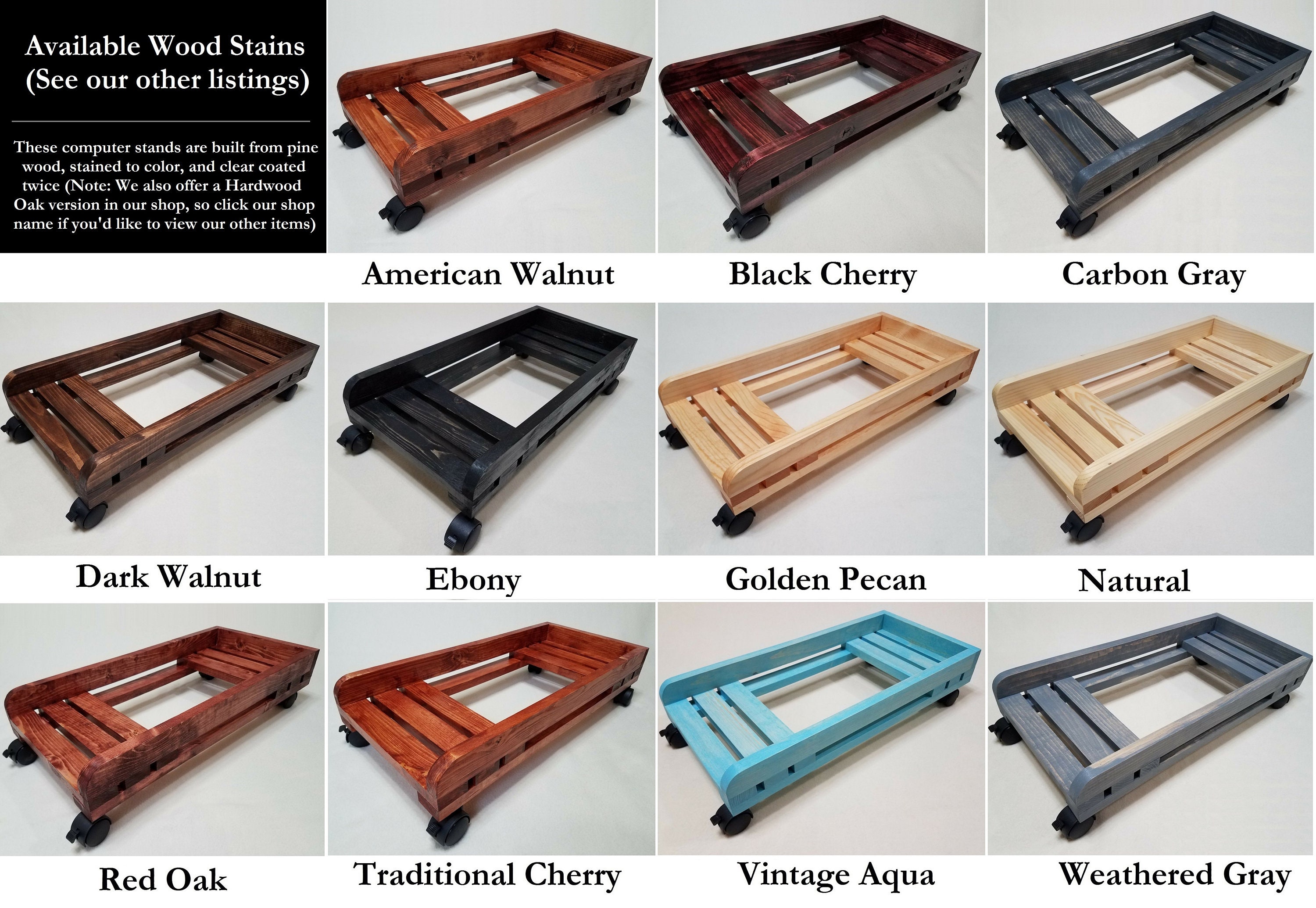 Dark Walnut Gaming PC Case Stand for Desktop Computer Tower | Etsy