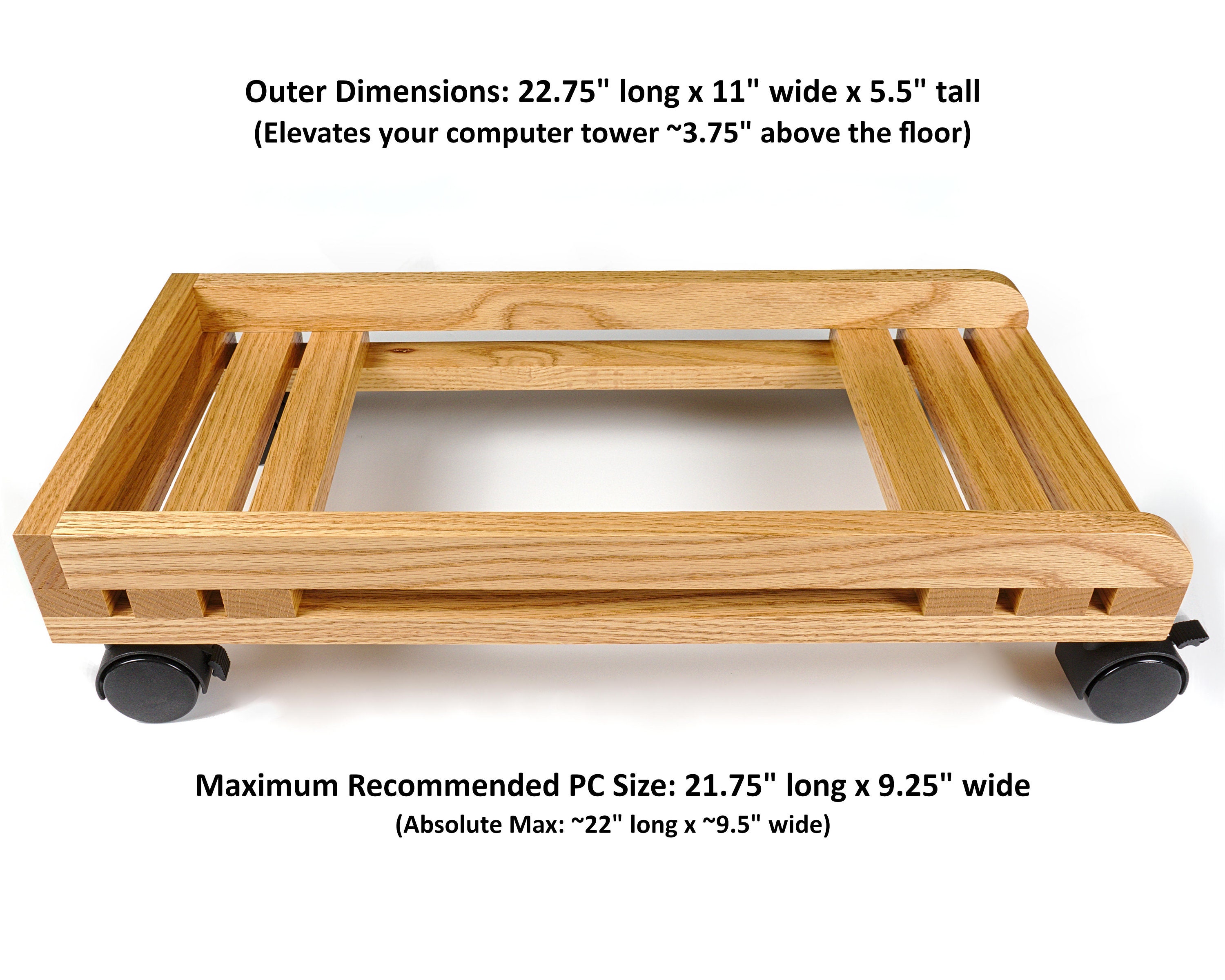 Hardwood Oak Computer Stand for Desktop PC Tower Case with | Etsy
