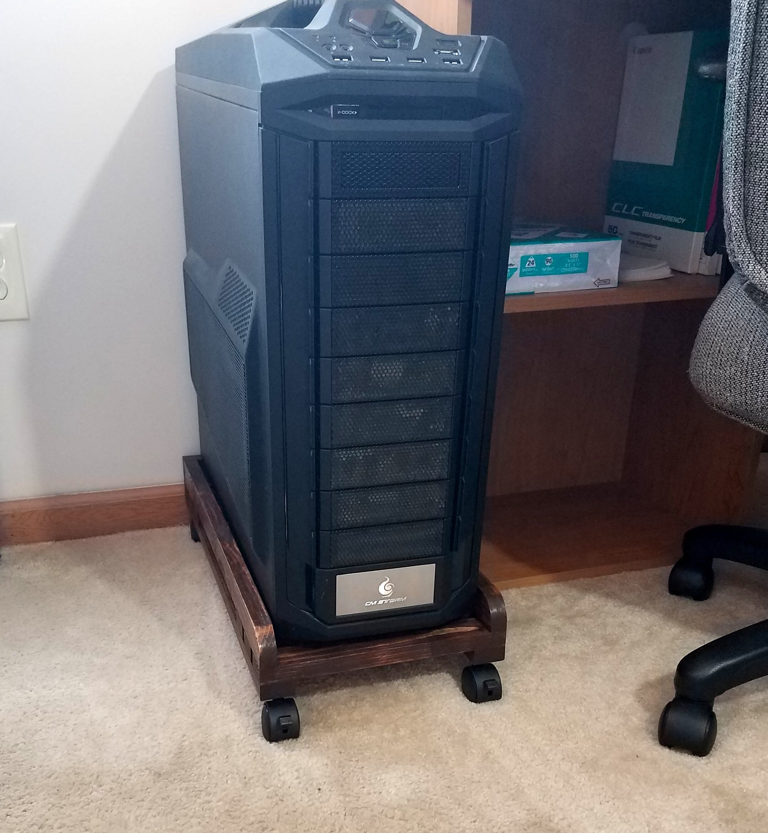 Dark Walnut Gaming PC Case Stand for Desktop Computer Tower | Etsy