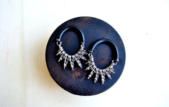 Wire Wrapped Ear Weights Statement Ear Hangers Dangle Plugs | Etsy