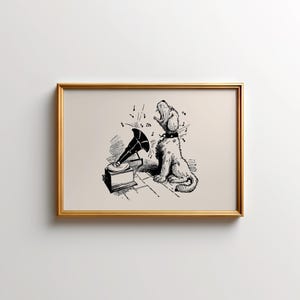 Printable Art Vintage Dogs Print Barking Dogs Antique Wall Art Country ...