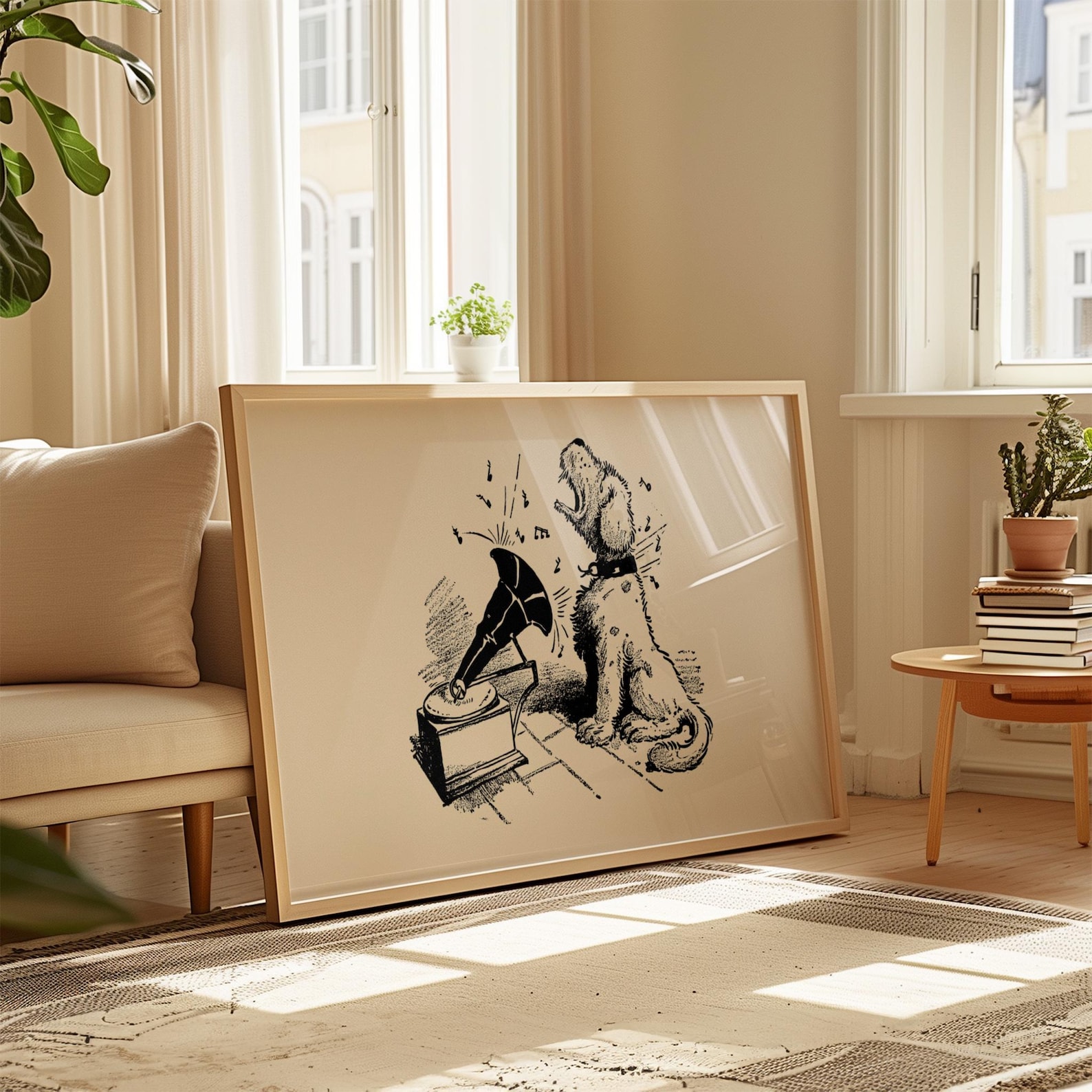 Printable Art Vintage Dogs Print Barking Dogs Antique Wall Art Country ...