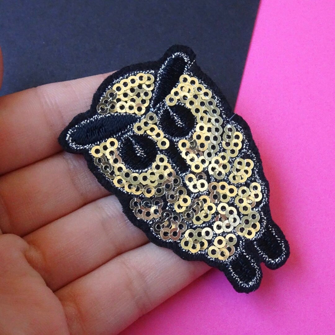 Sequin Owl Patches Iron on Embroidery Patch Patches for | Etsy