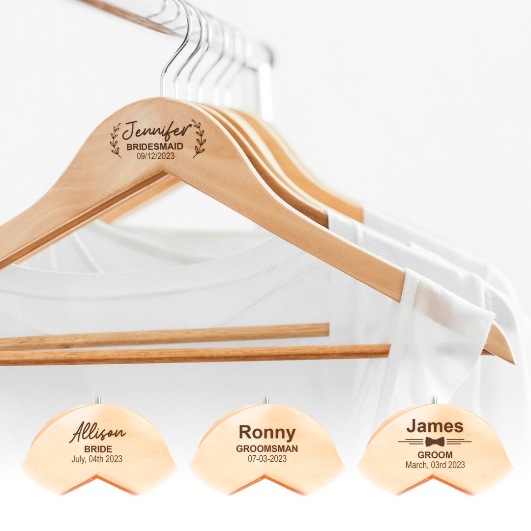 Personalized Wedding Hanger, Custom Engraved Wooden Groom & Bride ...