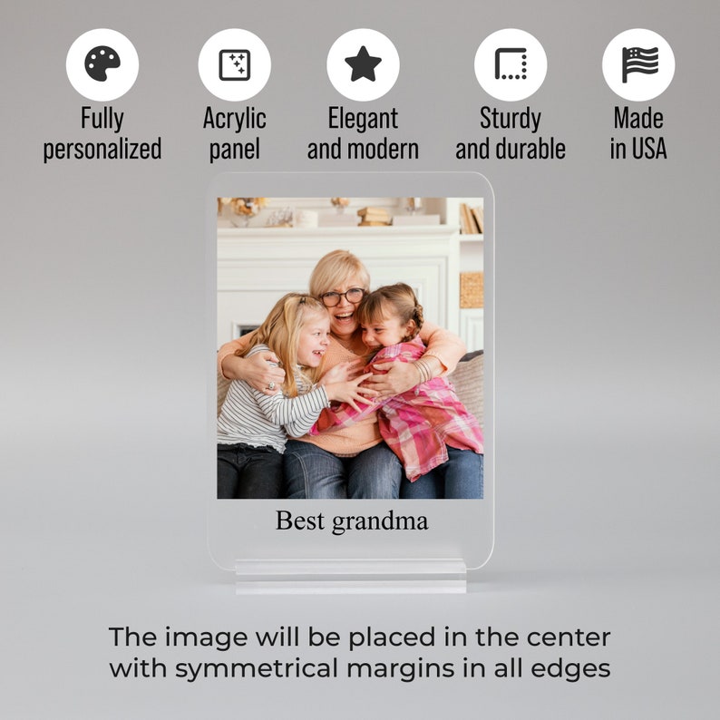 Custom Acrylic Photo Plaque: Personalized Portrait Display With Wood or ...