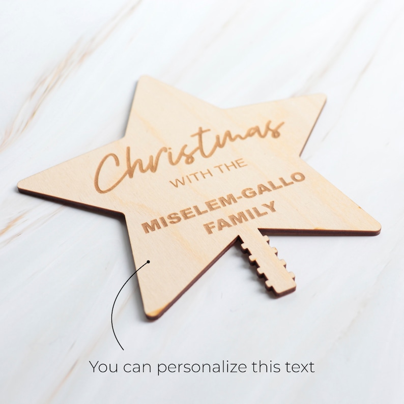 Personalized Christmas Tree Topper: Wood Star Holiday Xmas Gift - Etsy