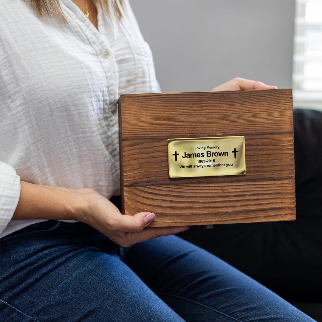 Personalized Memorial Urn Nameplate: Stainless Steel Remembrance Plaque ...