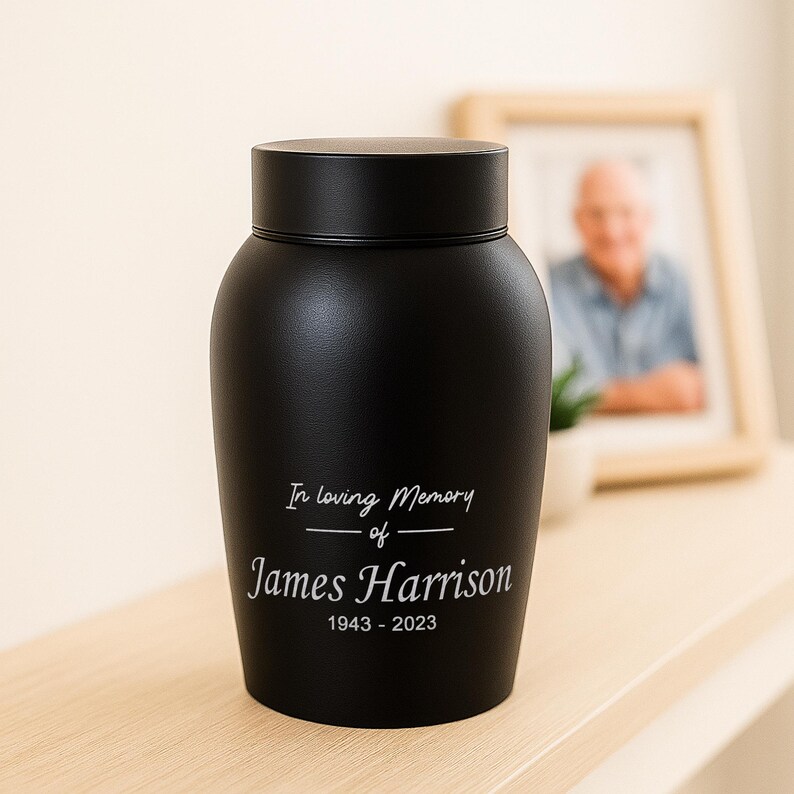 Personalized Engraved Cremation Urn: Stainless Steel Memorial Keepsake ...