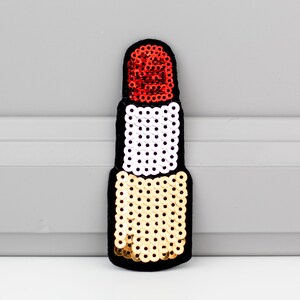 Lipstick Patch, Sequin Makeup Patch, Iron on Embroidery Patches for Denim Jacket, Patches for ...