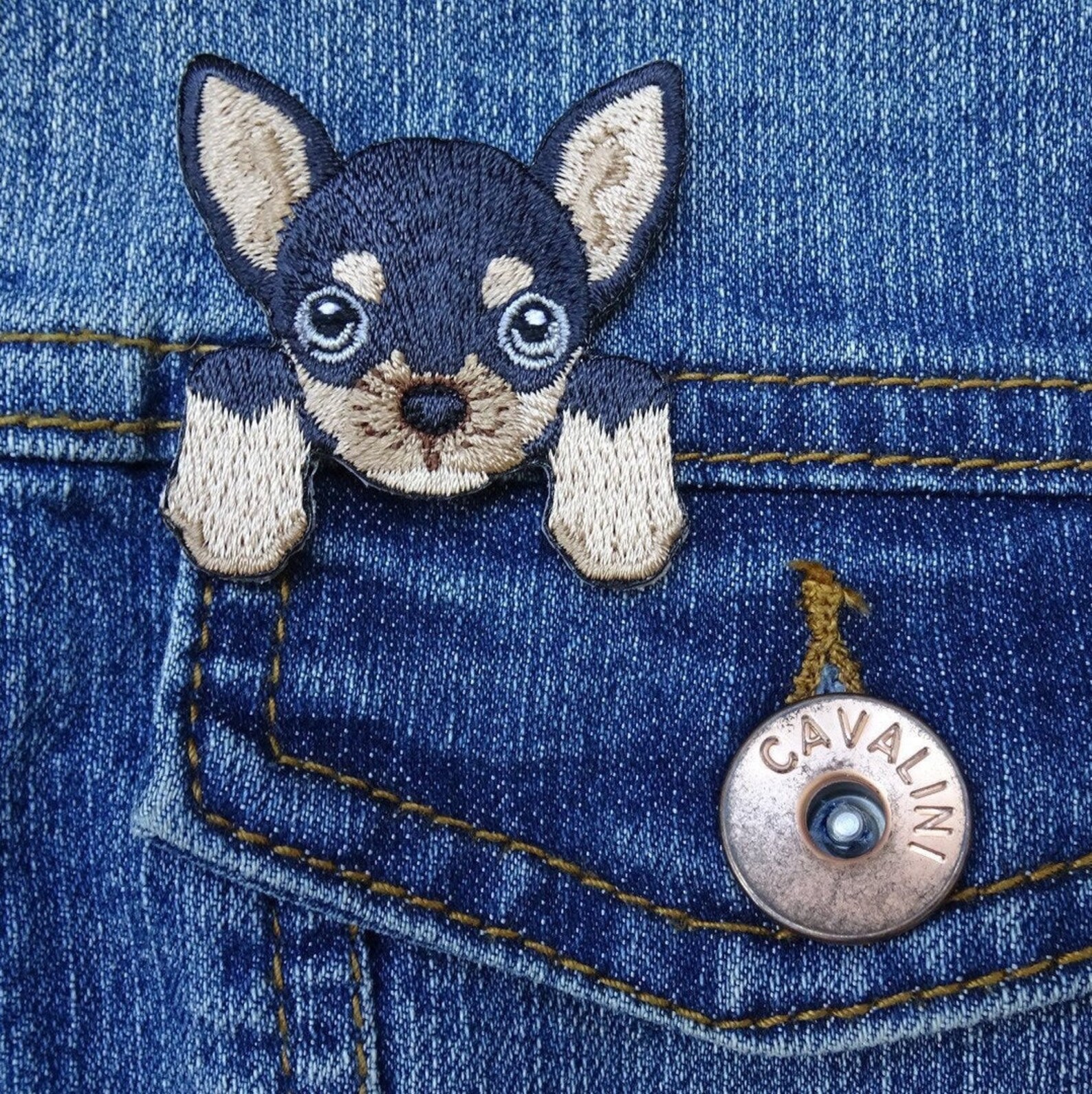 Pocket Dog Iron on Patch, Embroidery Dog Patch, Dog Owner Patches for ...