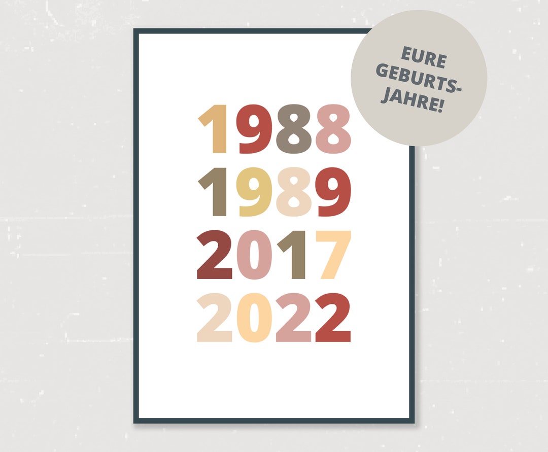 Typo Family / Birth Years of Family Members minimalistic ...