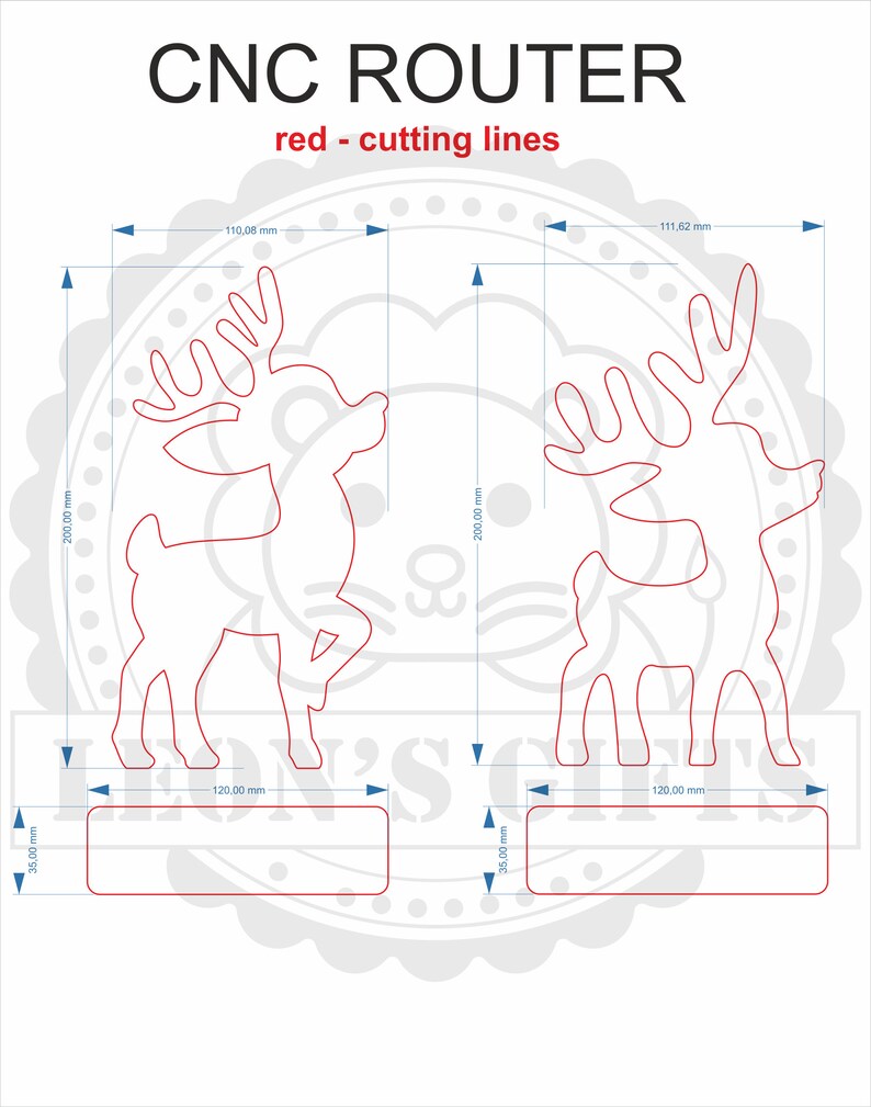 Standing Reindeer Deer - CNC Router and Laser Cut Files (digital ...