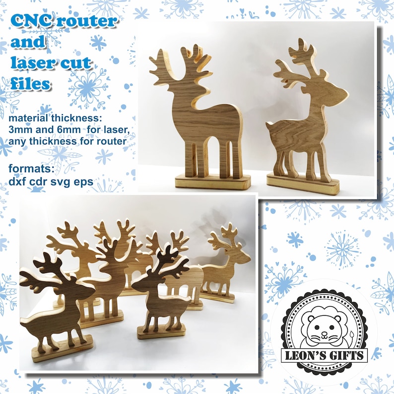 Standing Reindeer Deer - CNC Router and Laser Cut Files (digital ...