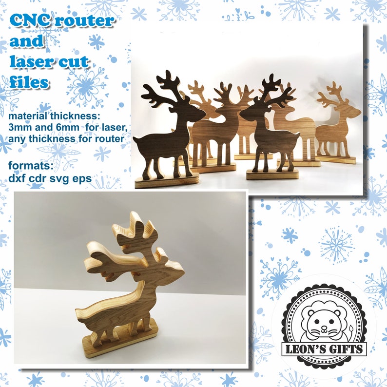 Standing Reindeer Deer - CNC Router and Laser Cut Files (digital ...
