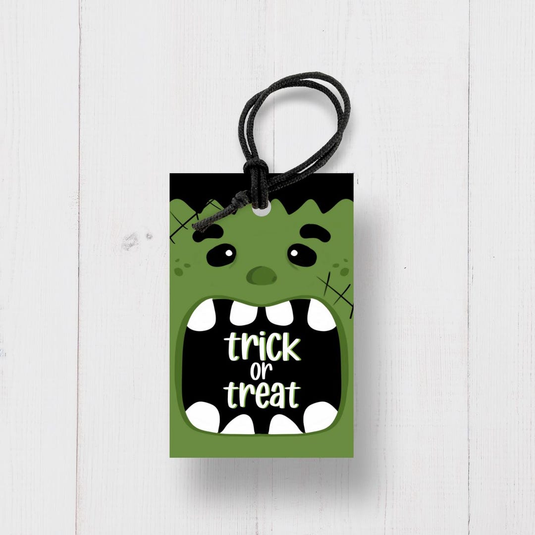 Digital Download- Frankenstein Trick or Treat Tag - Etsy