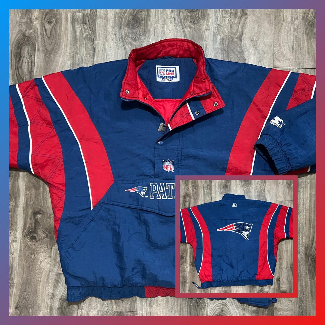 Vintage Starter New England Patriots Pullover Half Zip Jacket Nfl 90s ...