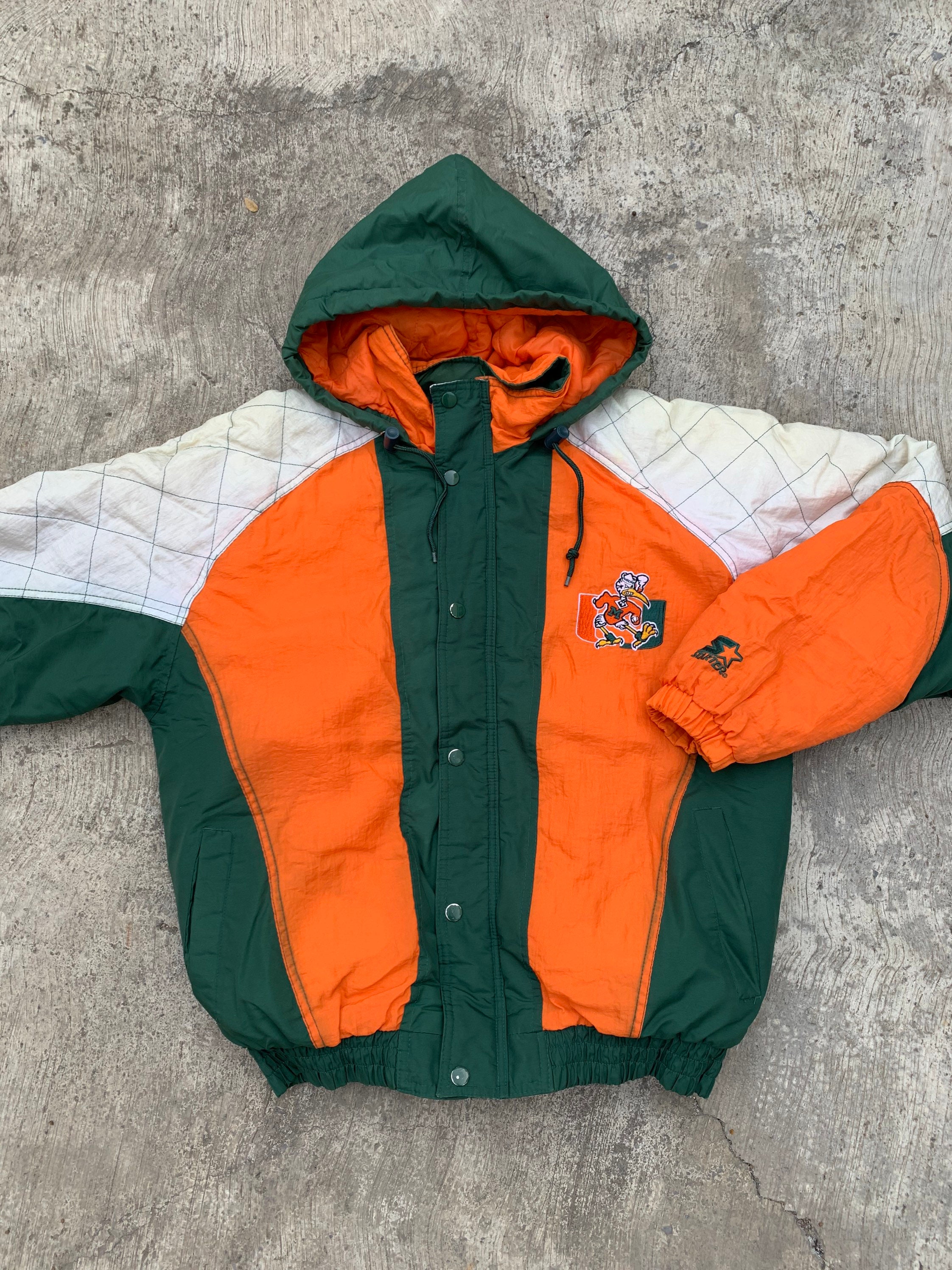 Vintage starter Miami Hurricanes full zip jacket 90s ncaa | Etsy