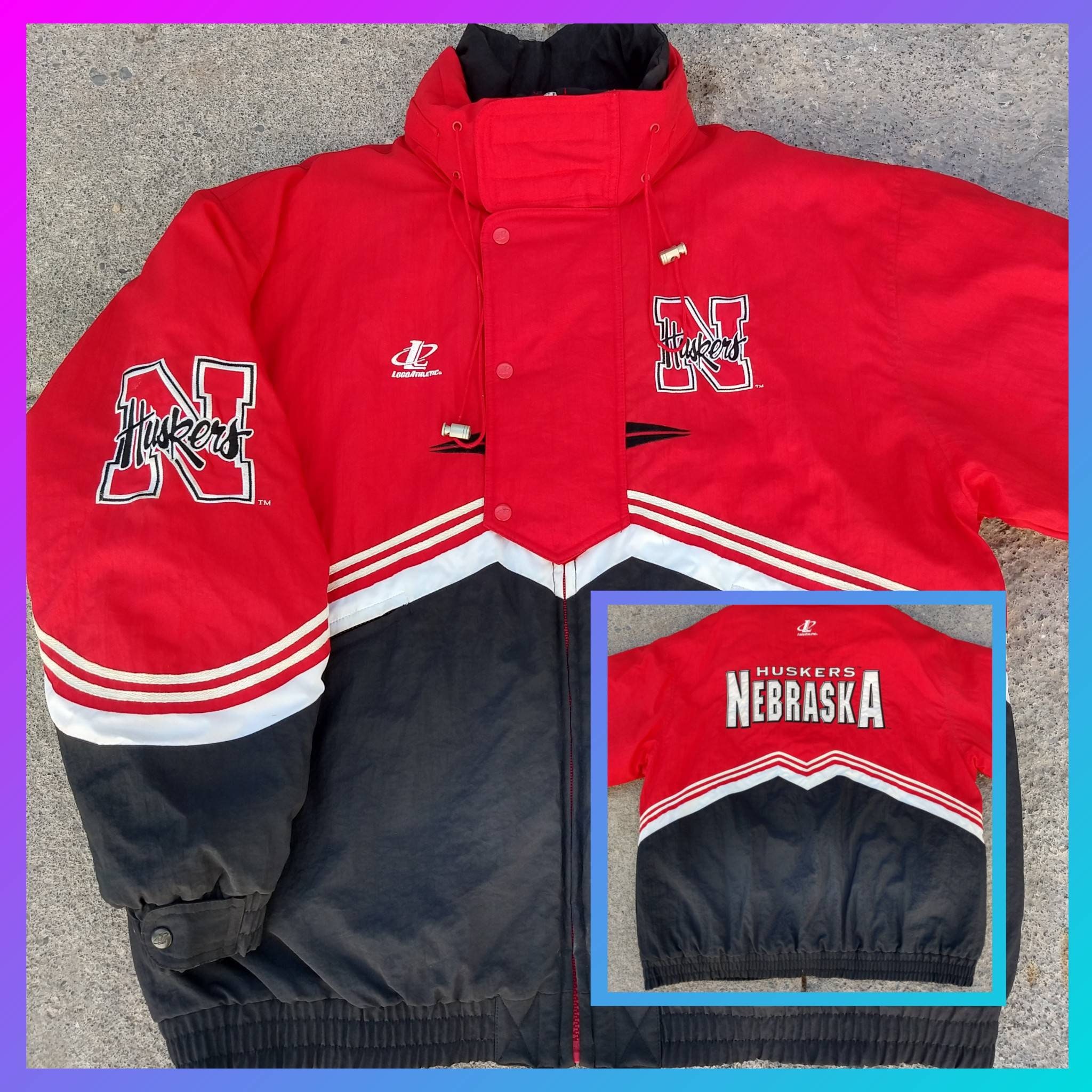 Vintage Logo Athletic Nebraska Huskers Full Zip Jacket NCAA - Etsy