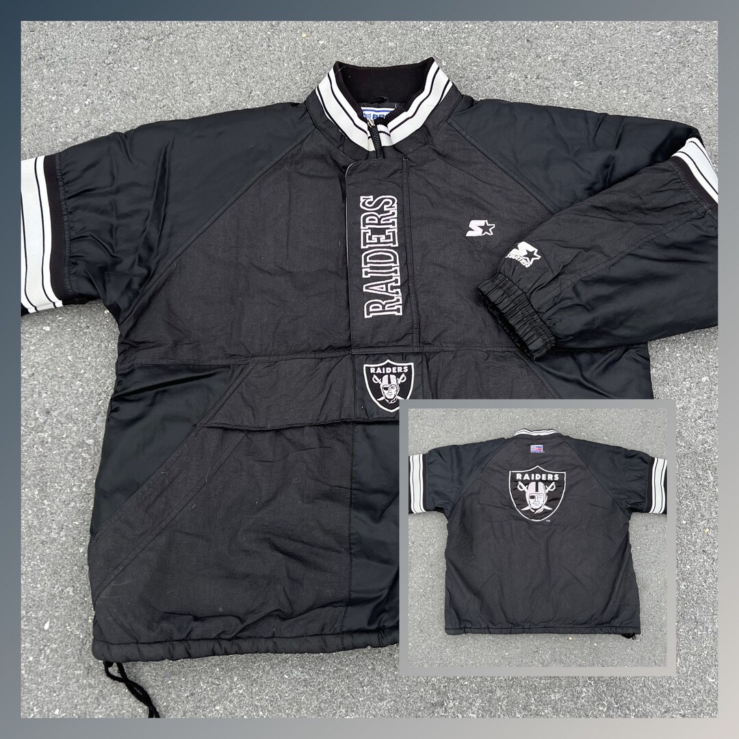 Vintage Starter Raiders Pullover Half Zip Jacket NFL 90s - Etsy