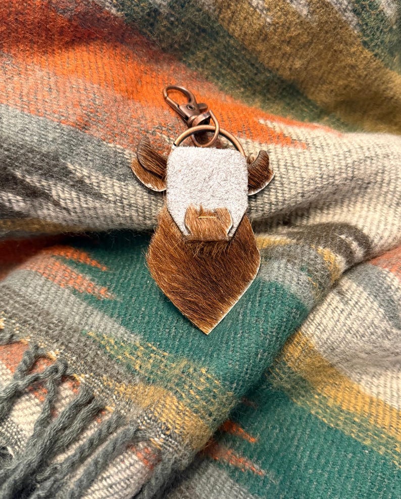 Leather Steer Keychain - Etsy