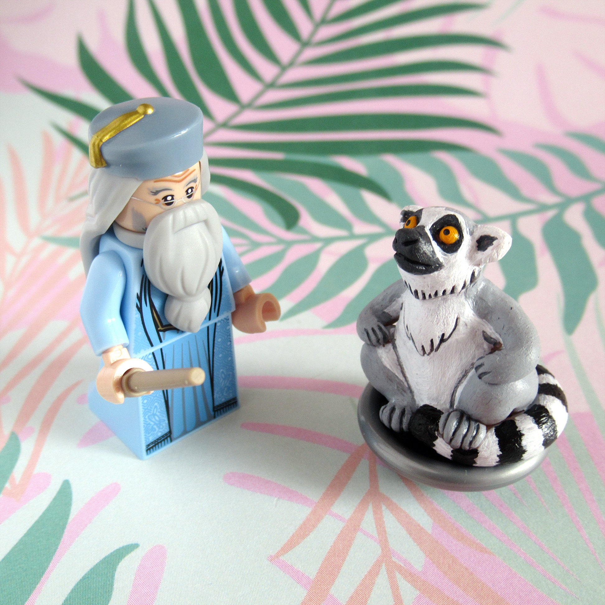 African Lemur Miniature for Bohemian Decor Lemur Figurine for Cute Room ...