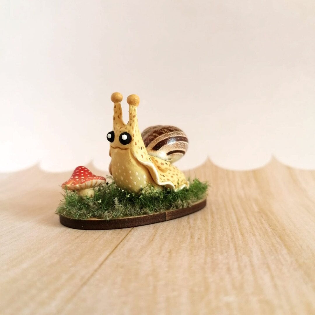 Snail Cottagecore Art Miniature, Snail Art for Rustic Home Decor, Snail ...