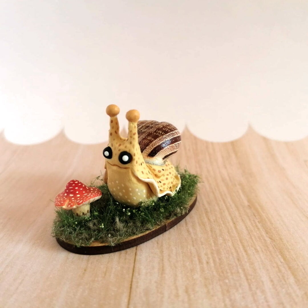 Snail Cottagecore Art Miniature, Snail Art for Rustic Home Decor, Snail ...