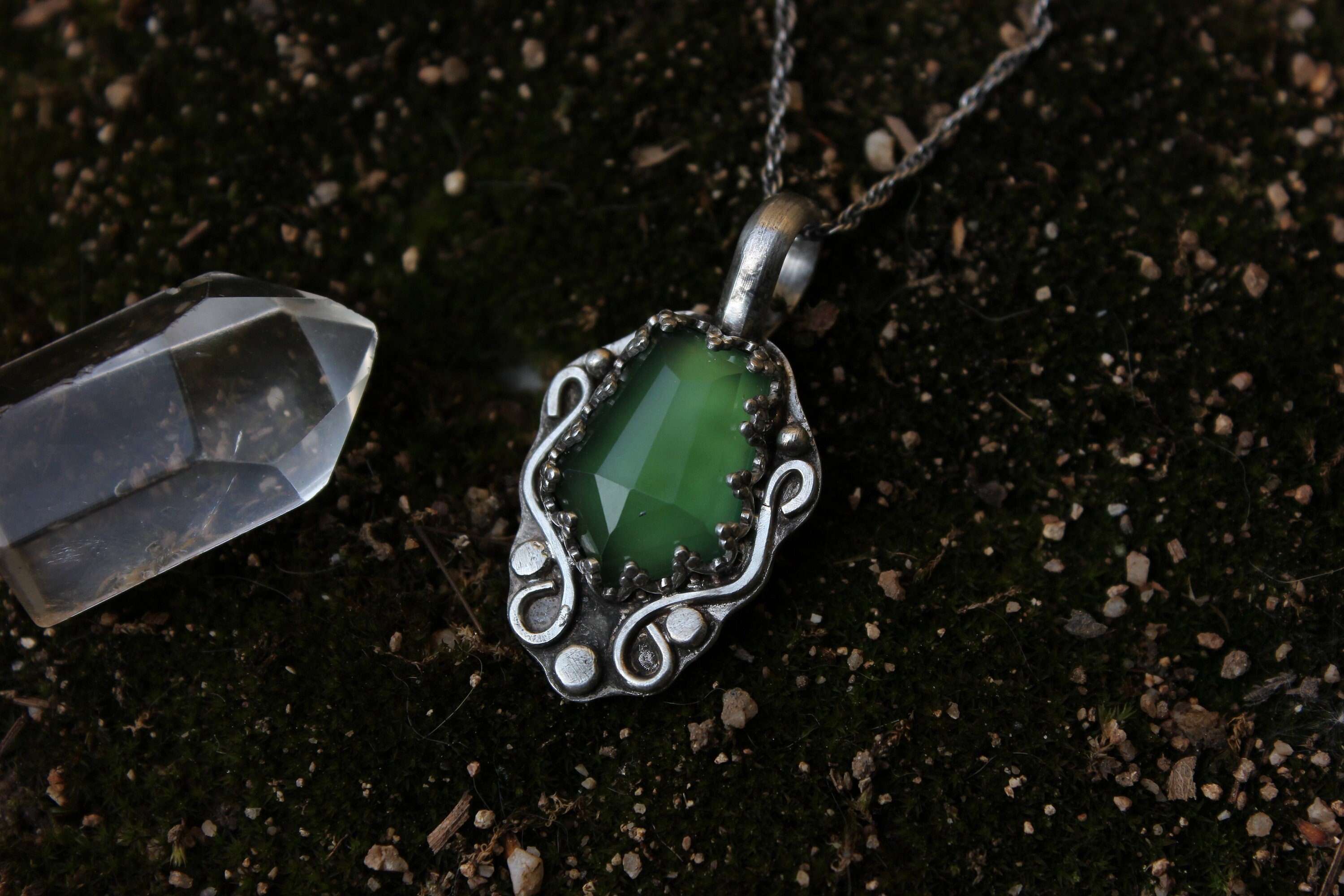 Serpentine Necklace Sterling Silver Handcrafted - Etsy