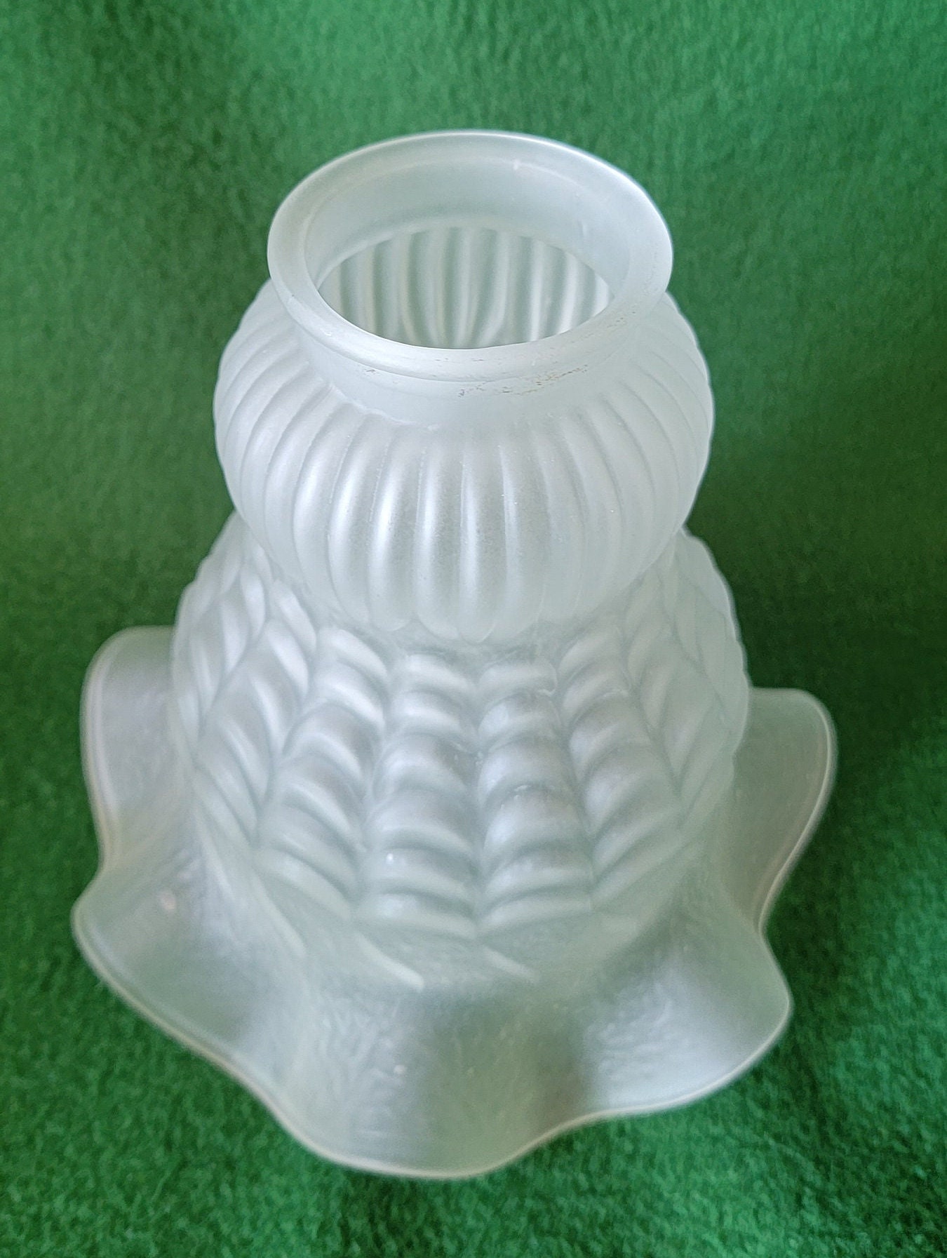 Vintage Frosted Glass Ruffled Ceiling Fan Pendant Light Shade - Etsy