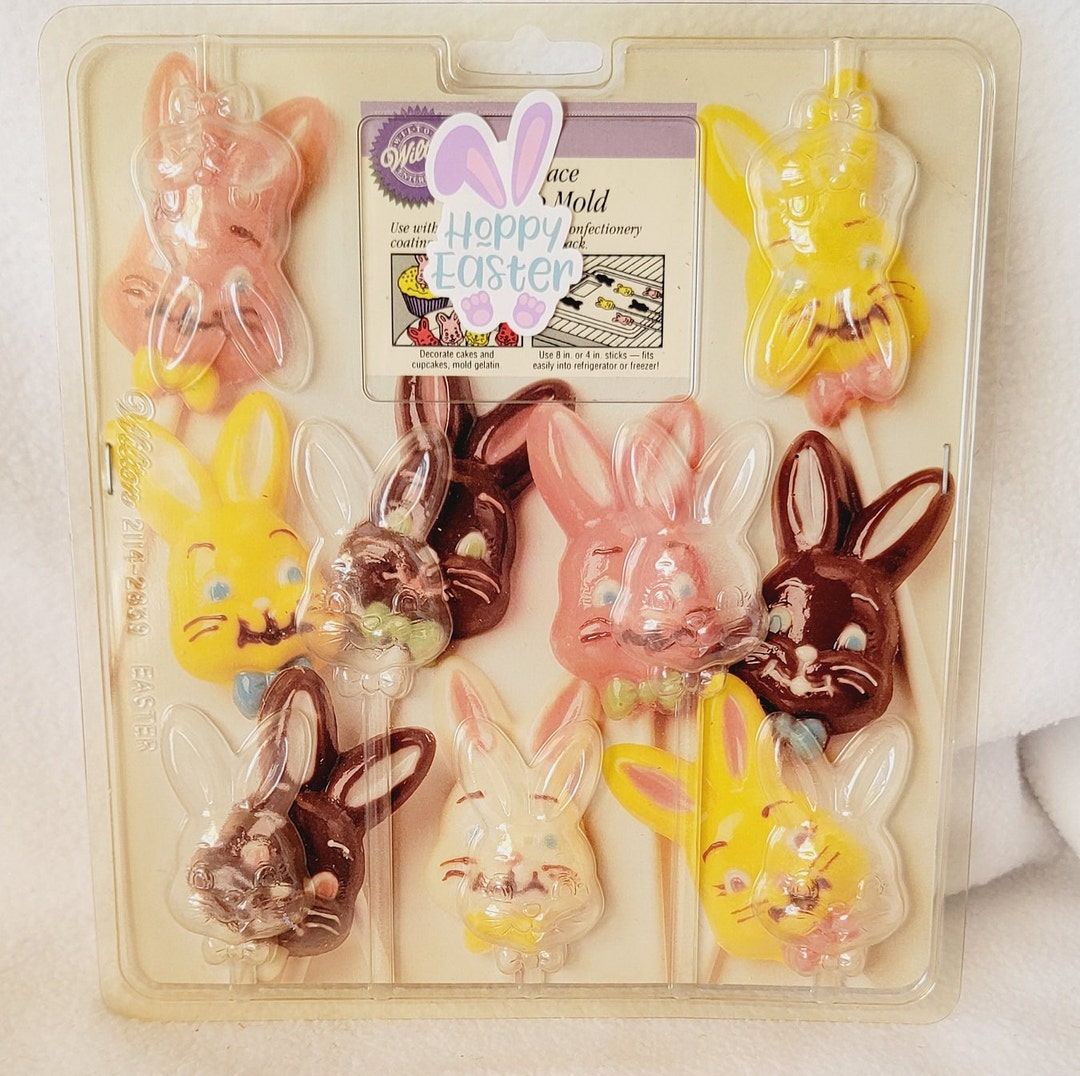 Vintage Wilton Easter Bunny Rabbit Head Lollipop Mold, Candy Fondant ...