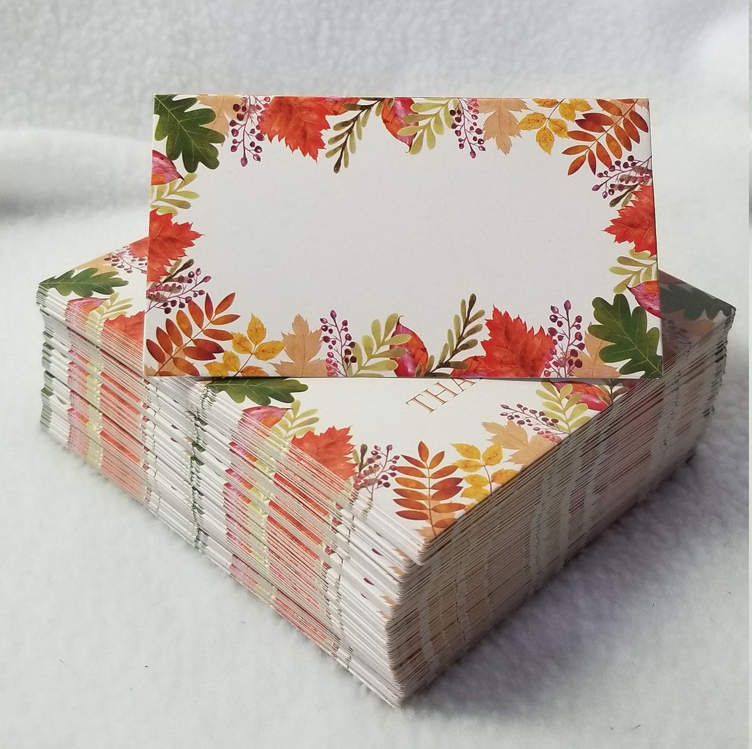 25 Fall Leaf / Happy Thanksgiving Place Cards, Printable, Tent Style ...